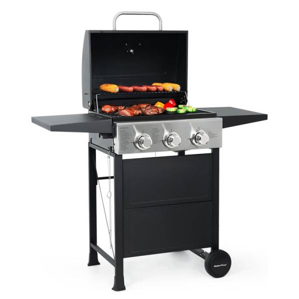 Master Cook 4 Burner BBQ Gas Grill - Cabinet Style Stainless Steel Grill
